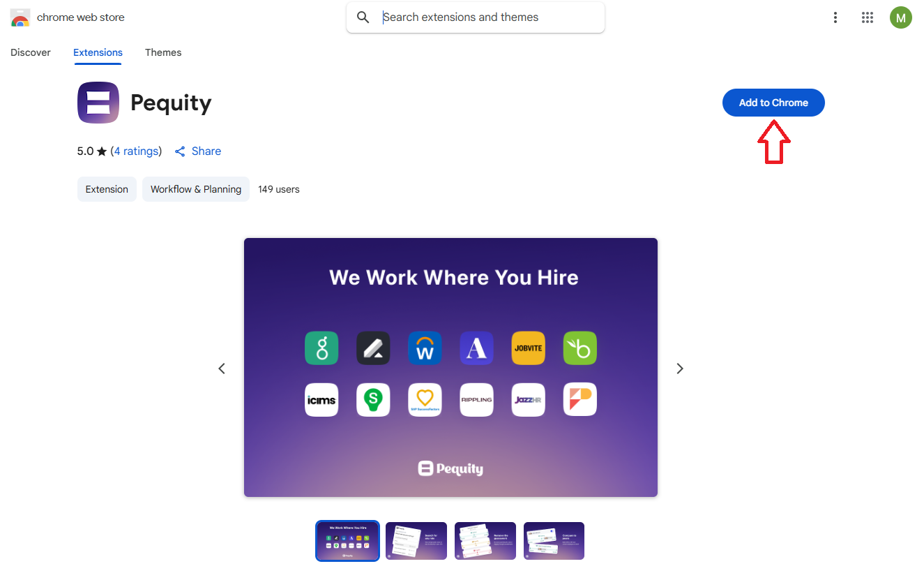 Downloading the Pequity Chrome Extension for Greenhouse